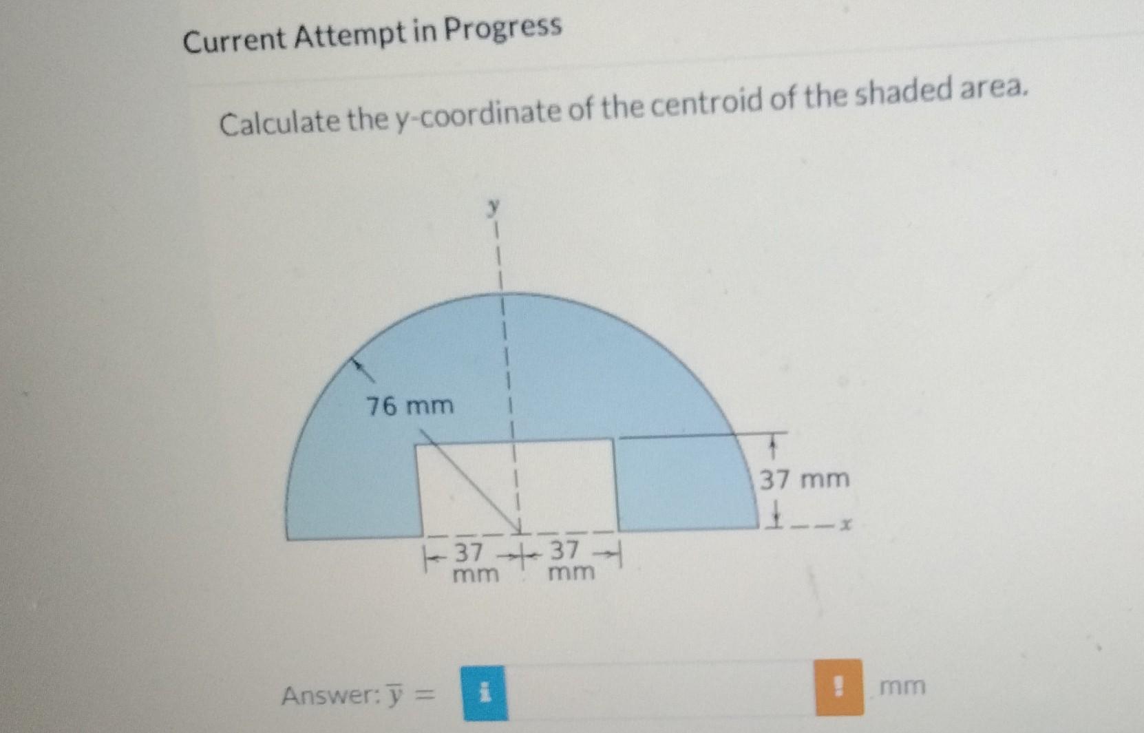 Solved Calculate the y-coordinate of the centroid of the | Chegg.com