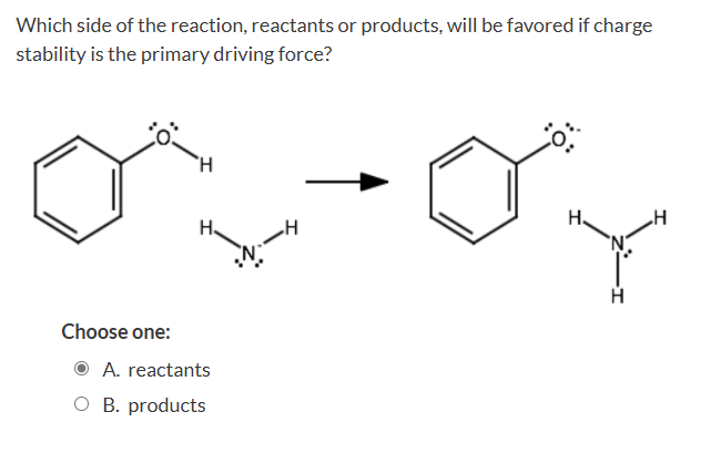 Solved Which side of the reaction, reactants or products, | Chegg.com