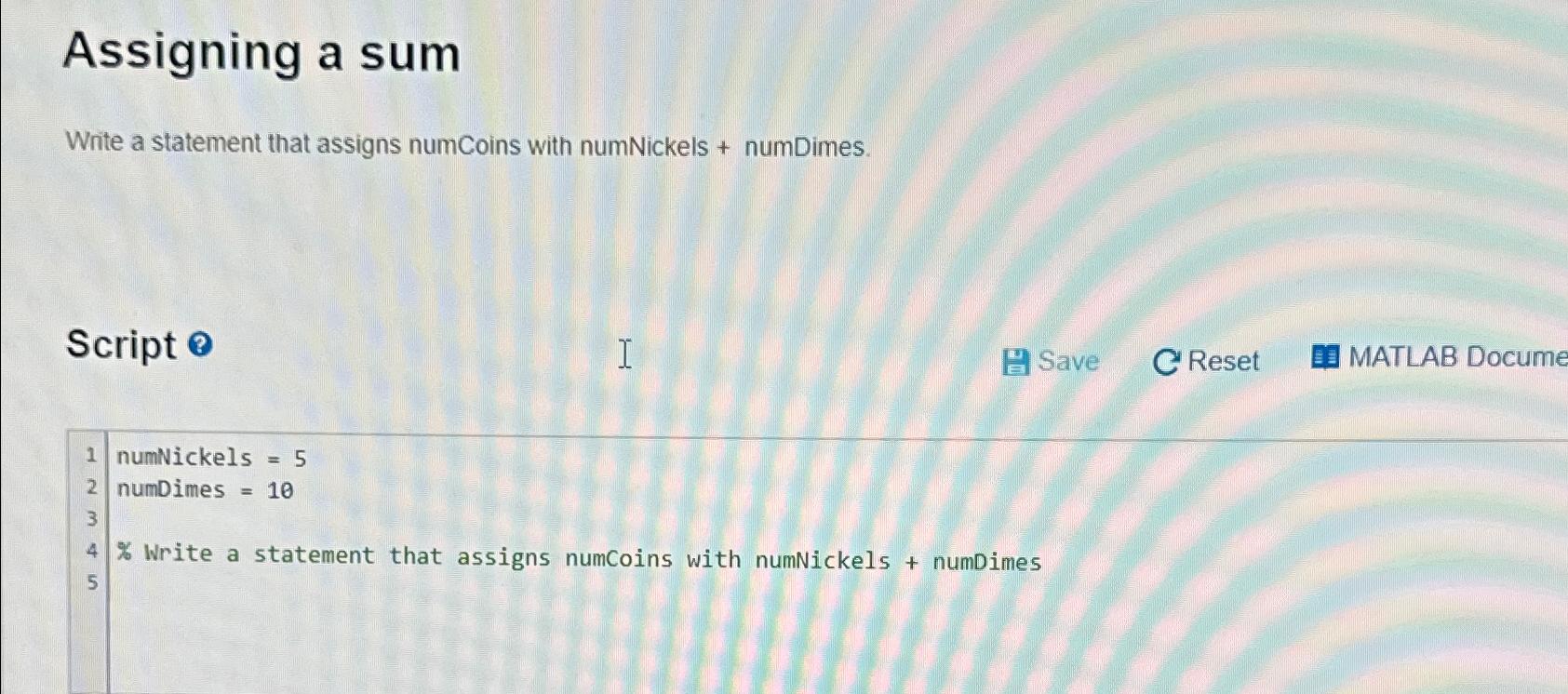 Solved Assigning a sumWrite a statement that assigns | Chegg.com