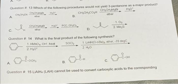 Solved H30 CH3CH2CO2H CH3CH_MOB Question # 13 Which of the | Chegg.com