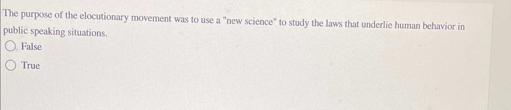Solved The purpose of the elocutionary movement was to use a | Chegg.com
