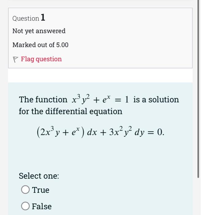 Solved Question 1 Not yet answered Marked out of 5.00 ≯ Flag | Chegg.com