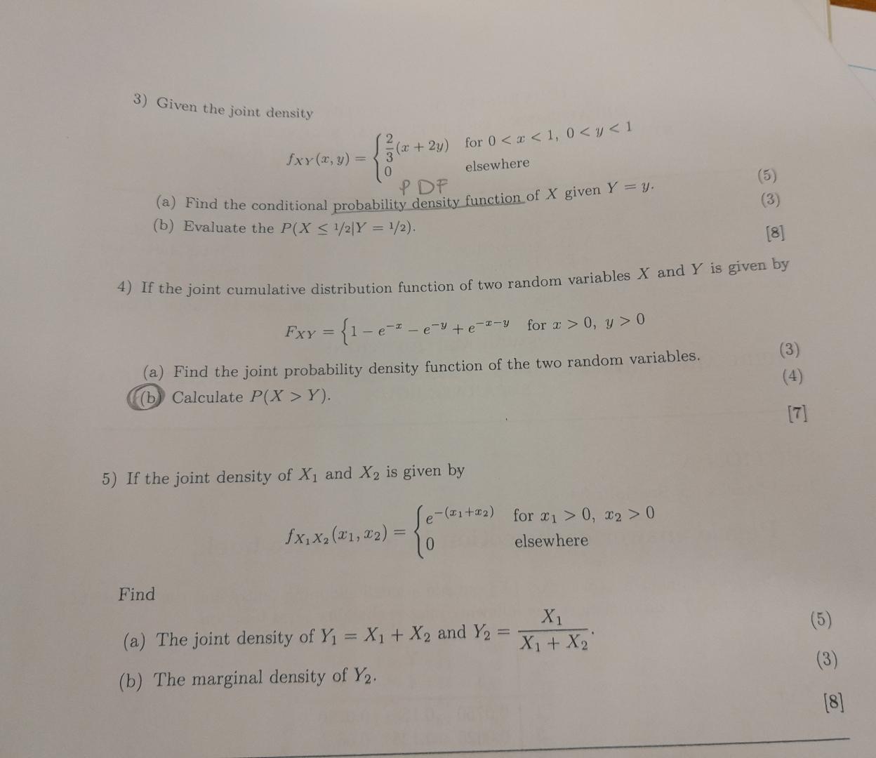 Solved Given the joint | Chegg.com