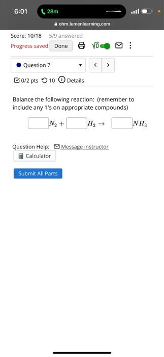 Solved Balance the following reaction: (remember to include | Chegg.com