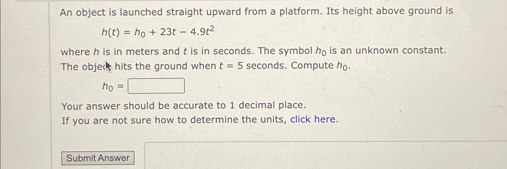 Solved An object is launched straight upward from a | Chegg.com