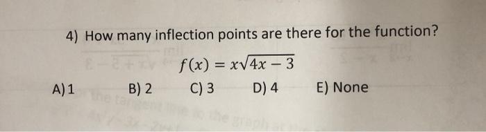 Solved 4) How many inflection points are there for the | Chegg.com