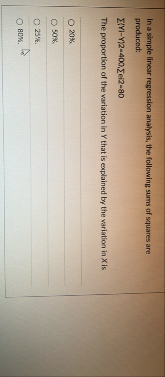 Solved In a simple linear regression analysis, the following | Chegg.com