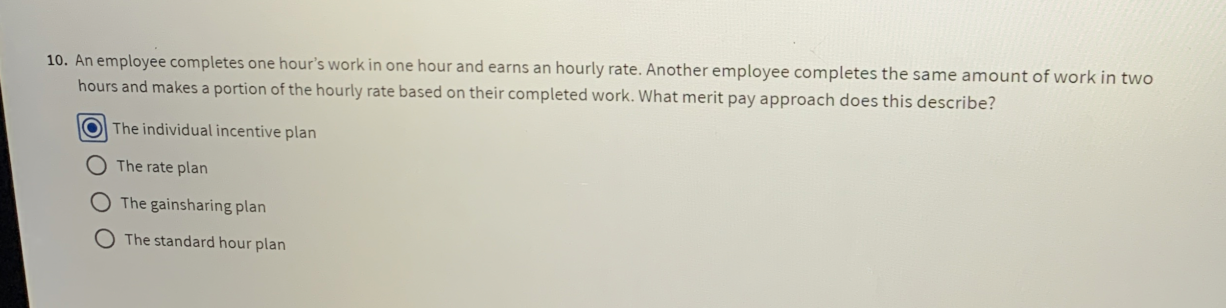 Solved An employee completes one hour's work in one hour and | Chegg.com