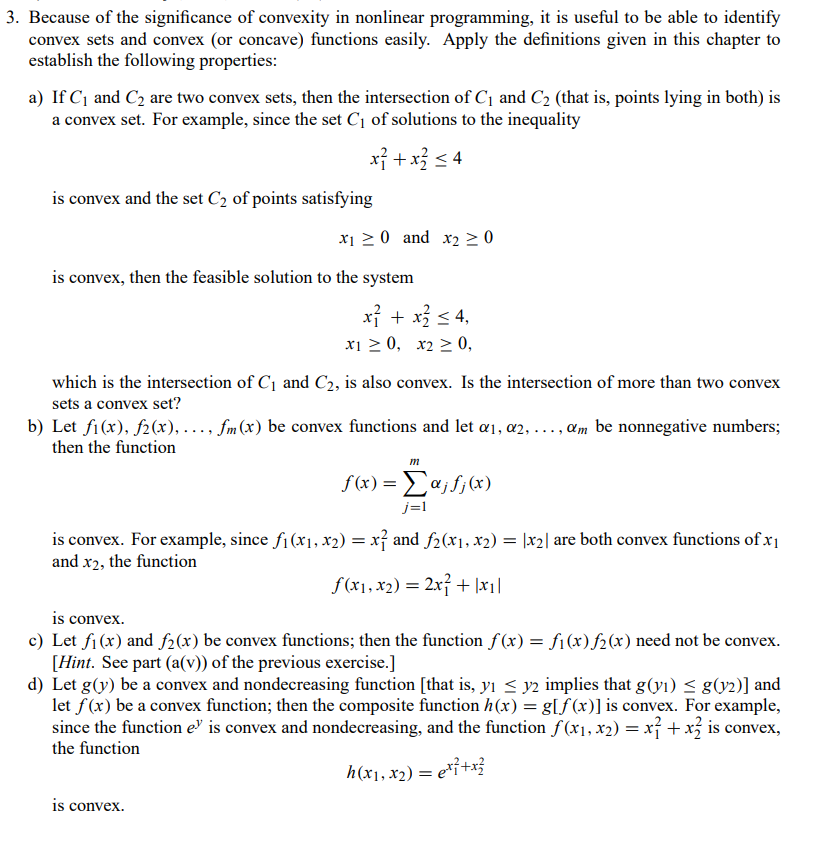 Because of the significance of convexity in nonlinear | Chegg.com