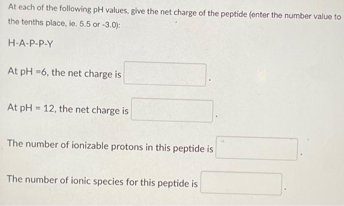 Solved At each of the following pH values, give the net | Chegg.com