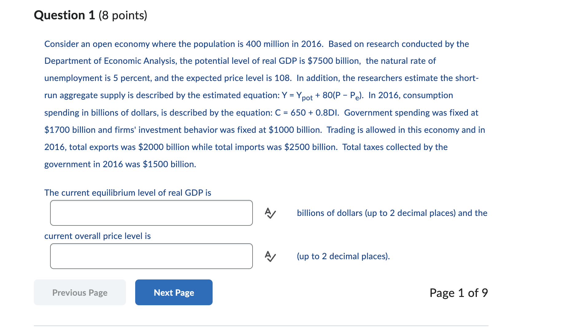 Solved Question 1 (8 ﻿points)Consider an ﻿open economy where | Chegg.com