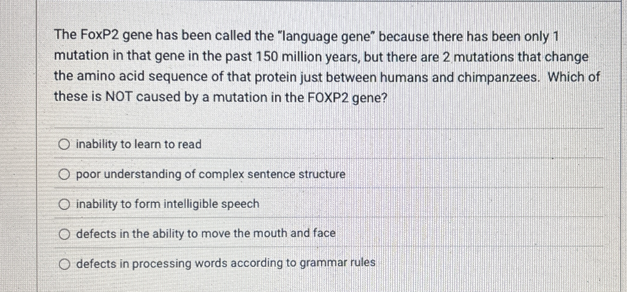 Solved The FoxP2 ﻿gene has been called the "language gene" | Chegg.com