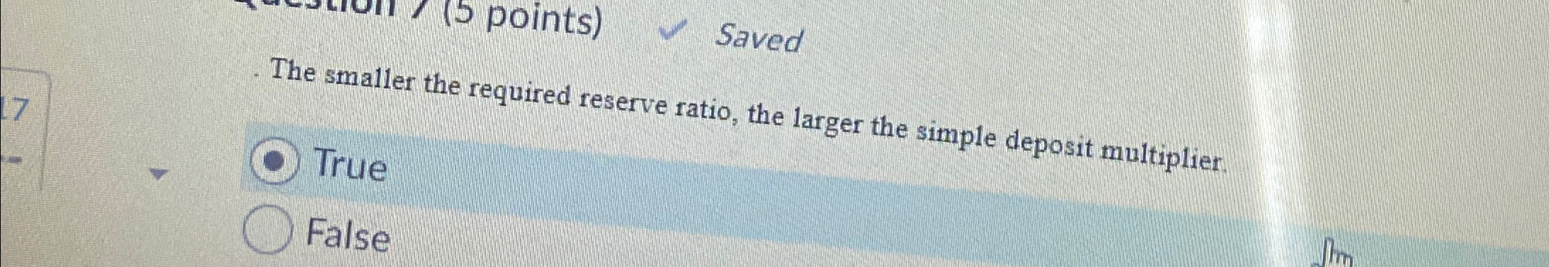 Solved (5 ﻿points) ﻿SavedThe smaller the required reserve | Chegg.com