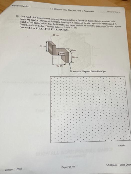 Solved Workplace Math 11 3-0 Objects-Scale Diagrams Send in | Chegg.com