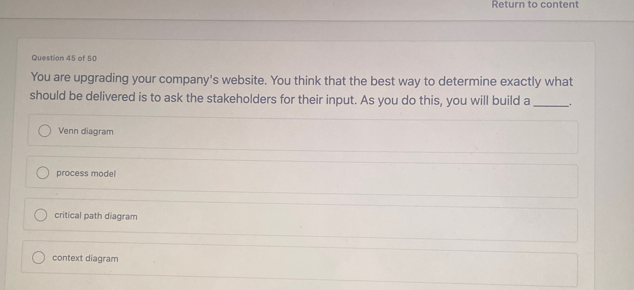 Solved Return to contentQuestion 45 ﻿of 50You are upgrading | Chegg.com
