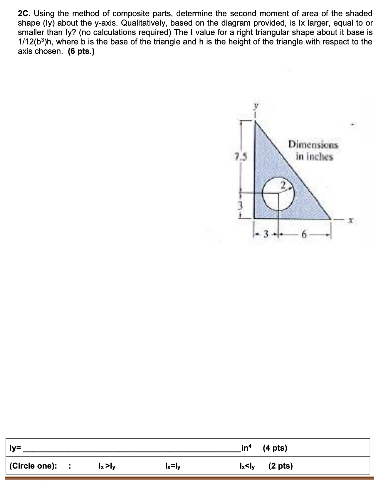 Solved 2C. ﻿Using the method of composite parts, determine | Chegg.com