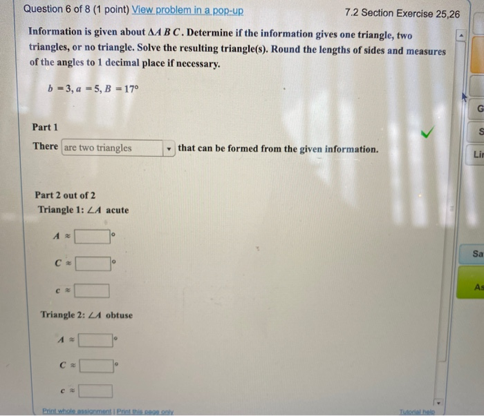 Solved Question 6 of 8 (1 point) View problem in a pop-up | Chegg.com