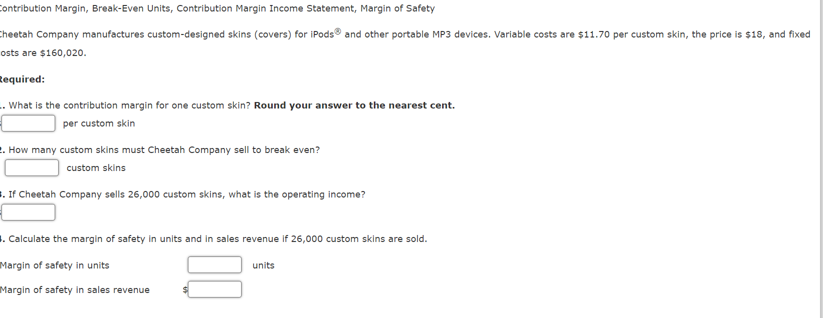 Solved Contribution Margin, Break-Even Units, Contribution | Chegg.com