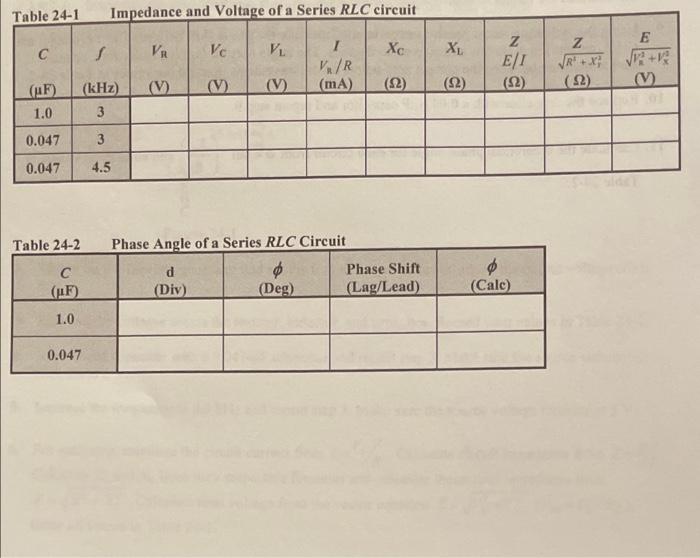 Solved PART B: Phase Angle of a Series RLC Circuit 7. | Chegg.com