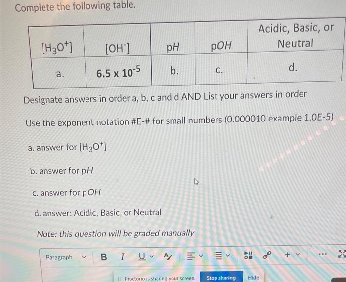 Solved Complete the following table. Designate answers in | Chegg.com