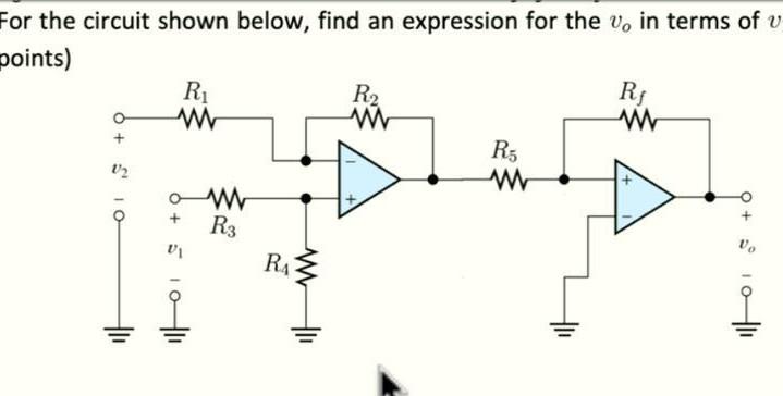 Solved For the circuit shown below find an expression for | Chegg.com