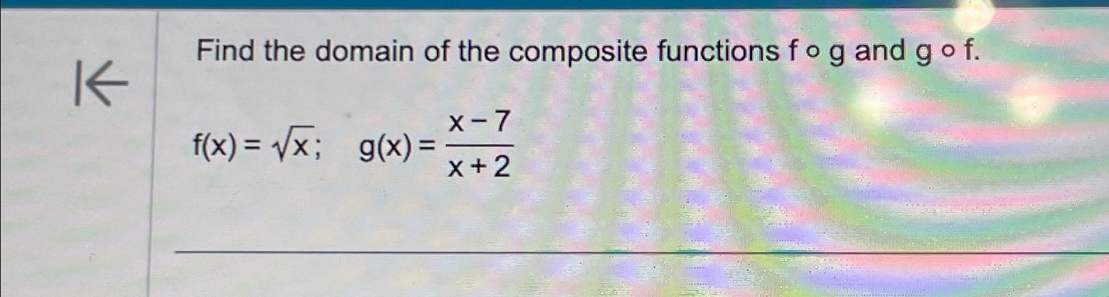Solved Find the domain of the composite function of | Chegg.com
