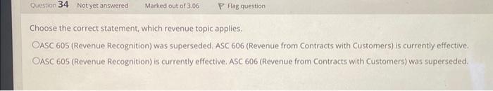 Solved Choose the correct statement, which revenue topic | Chegg.com