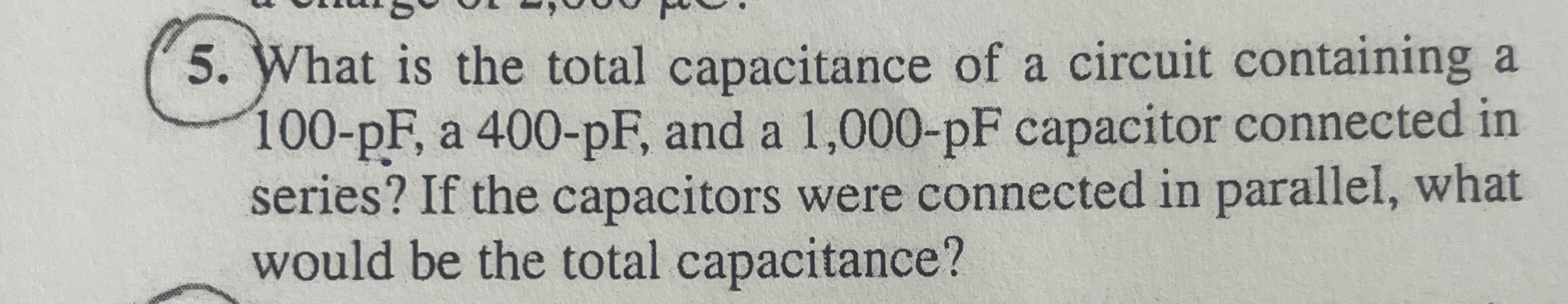 Solved What is the total capacitance of a circuit containing | Chegg.com