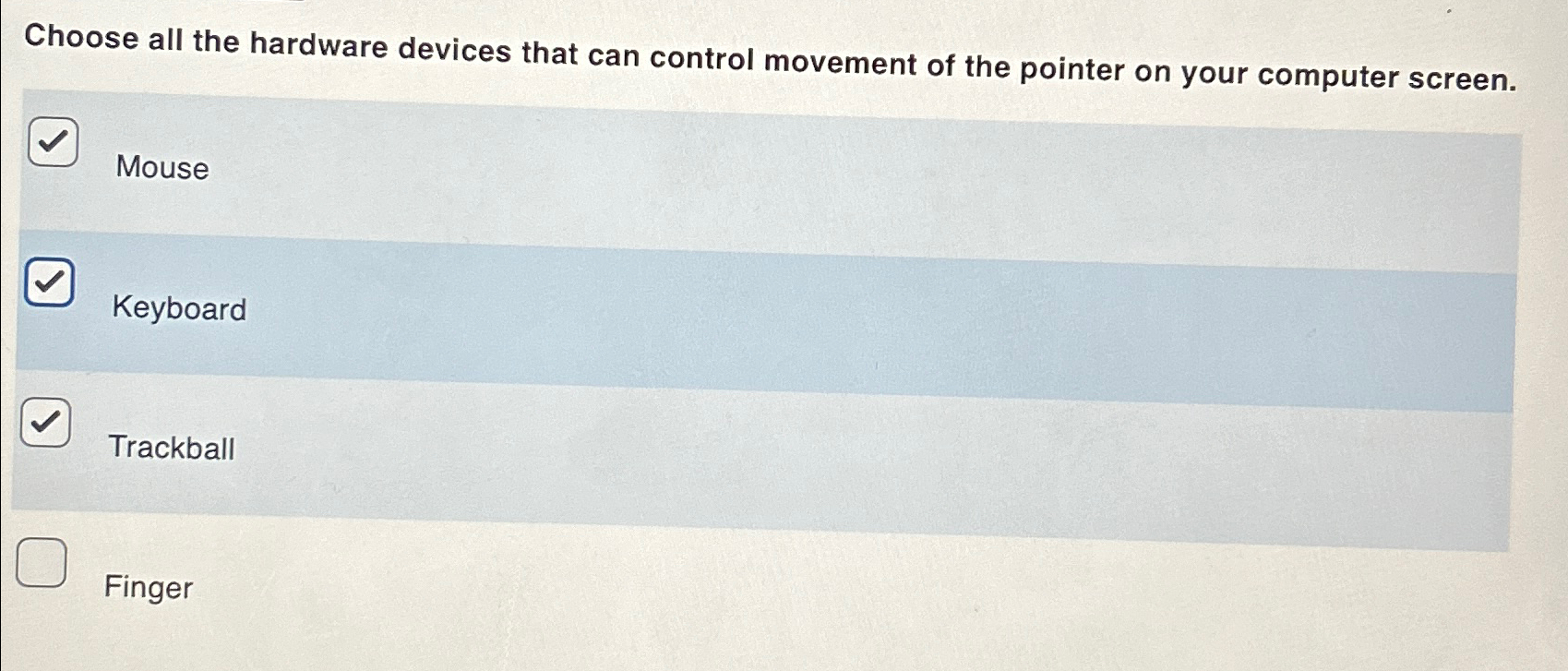 Solved Choose all the hardware devices that can control | Chegg.com