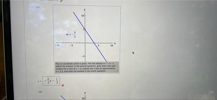 Solved (c) y (d) 3 10 X -10 5 10 The xy-coordinate plane is | Chegg.com