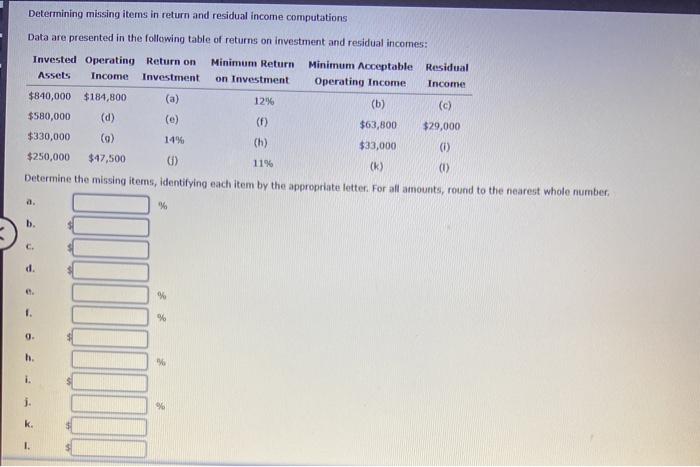 Solved Determining missing items in return and residual | Chegg.com
