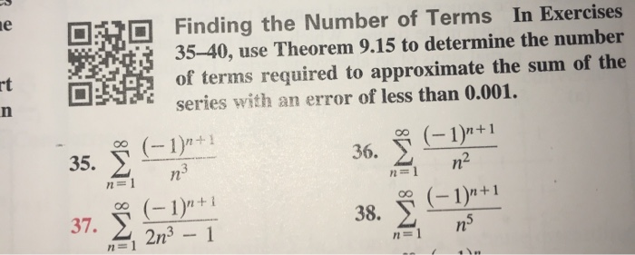 Solved Finding the Number of Terms In Exercises 35-40, use | Chegg.com Solved Finding the Number of Terms In Exercises 35-40, use | Chegg.com