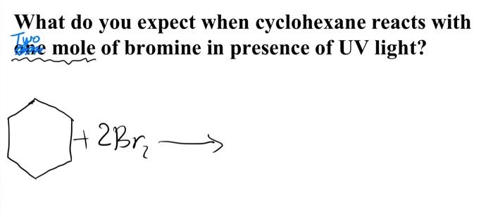 Solved What do you expect when cyclohexane reacts with one | Chegg.com