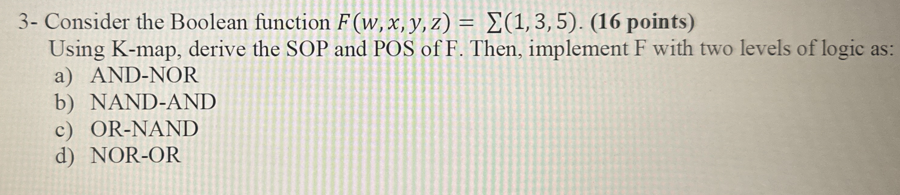 Solved 3- ﻿Consider the Boolean function | Chegg.com