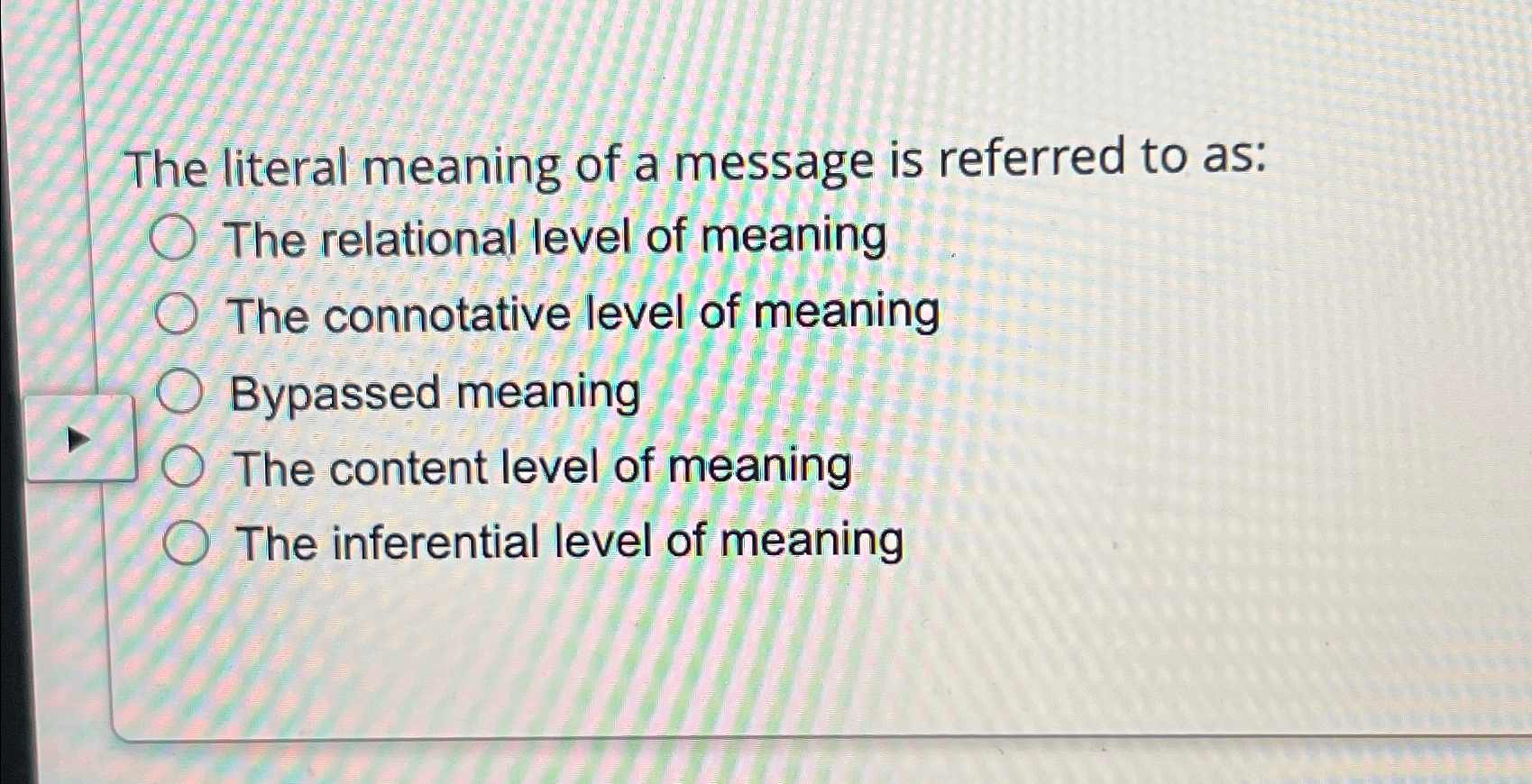 Solved The literal meaning of a message is referred to | Chegg.com