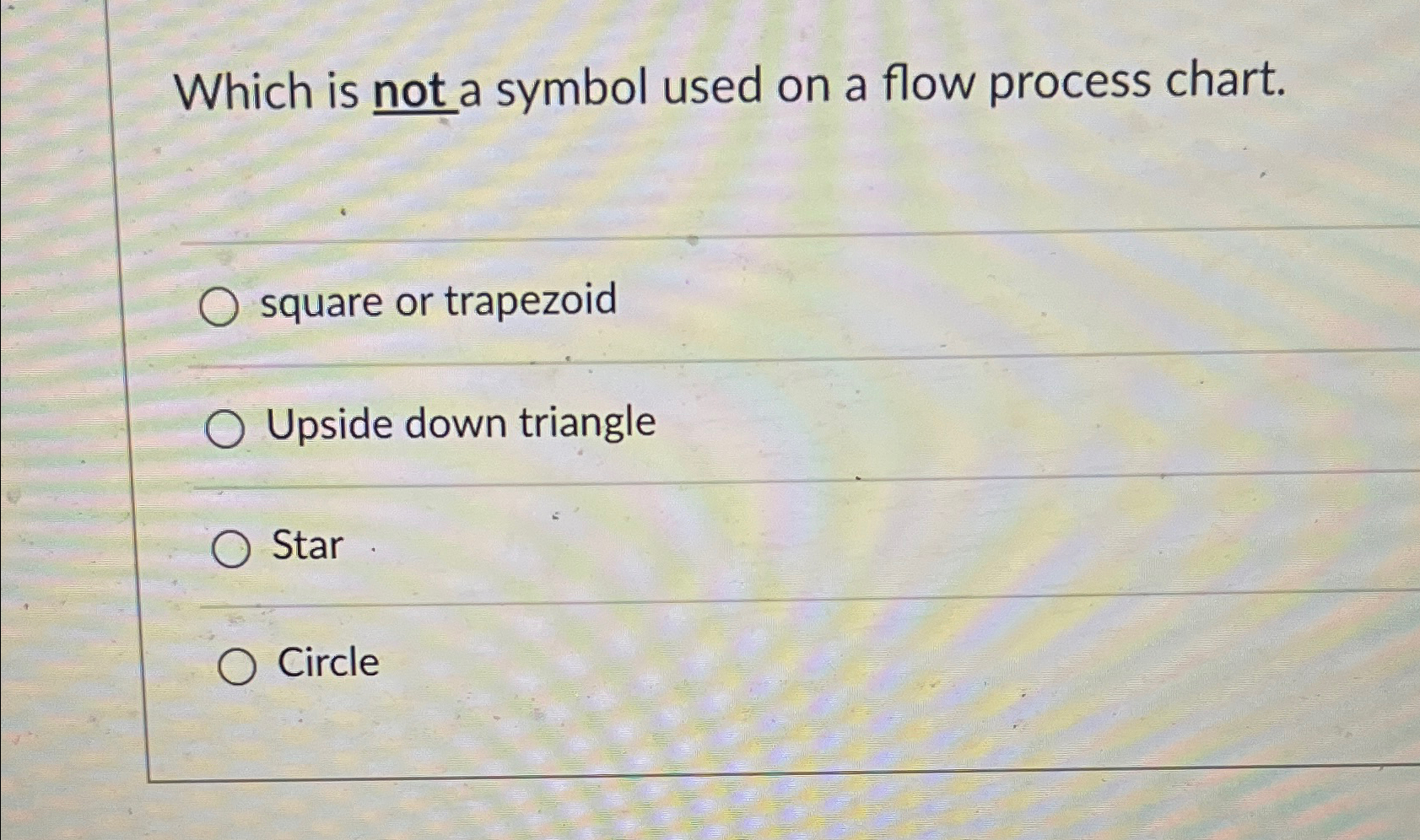 Solved Which is not a symbol used on a flow process | Chegg.com