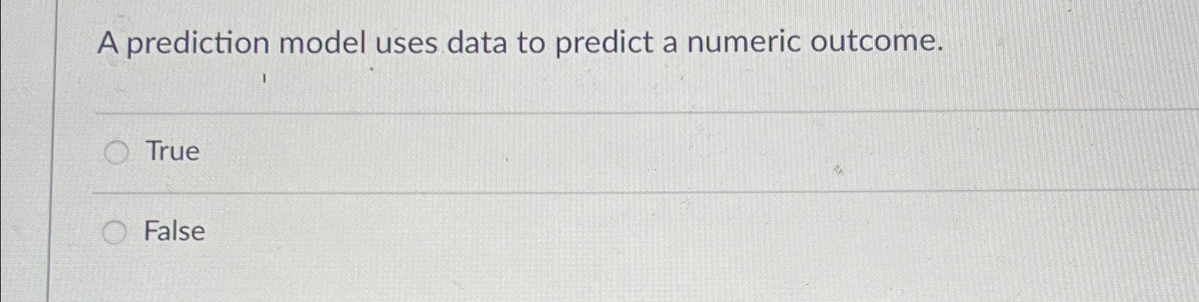 Solved A Prediction Model Uses Data To Predict A Numeric
