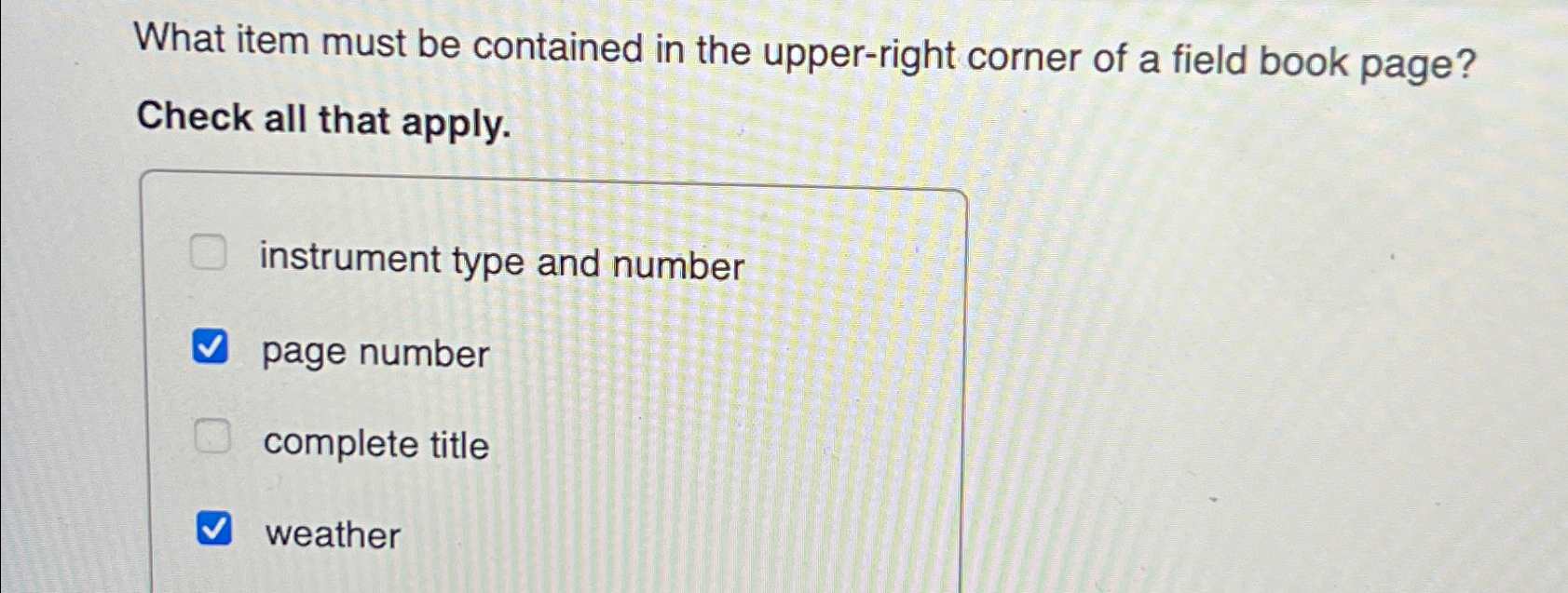 Solved What item must be contained in the upper-right corner | Chegg.com