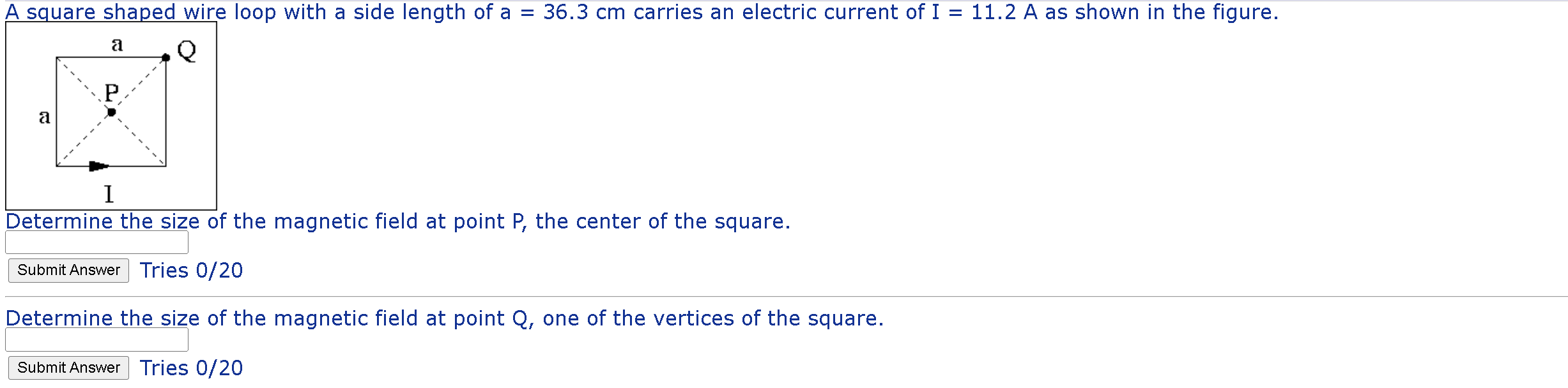 Solved A square shaped wire loop with a side length of a | Chegg.com