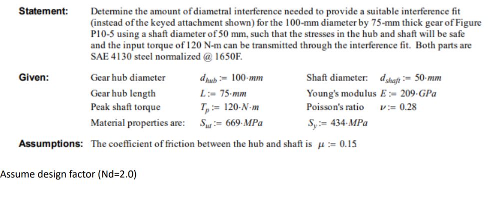 Solved Statement: Determine the amount of diametral | Chegg.com