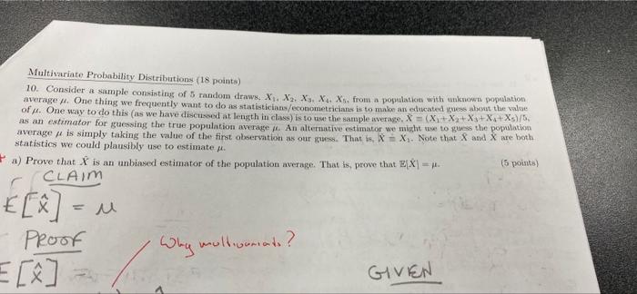 Solved Multivariate Probability Distributions (18 points) | Chegg.com