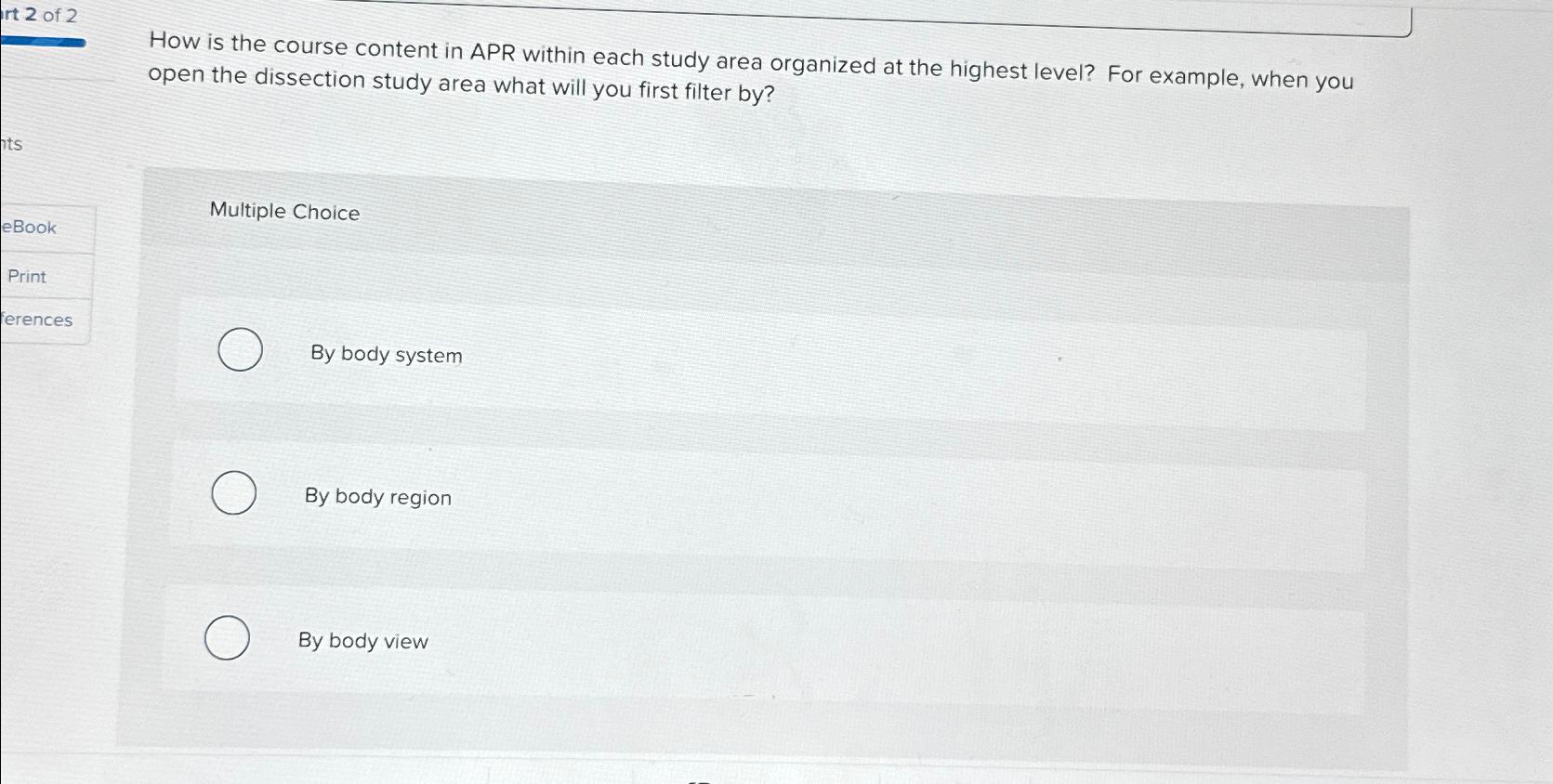 Solved How is the course content in APR within each study | Chegg.com