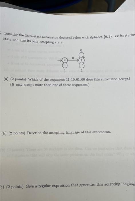 Solved finite-state automaton depicted below with alphabet | Chegg.com