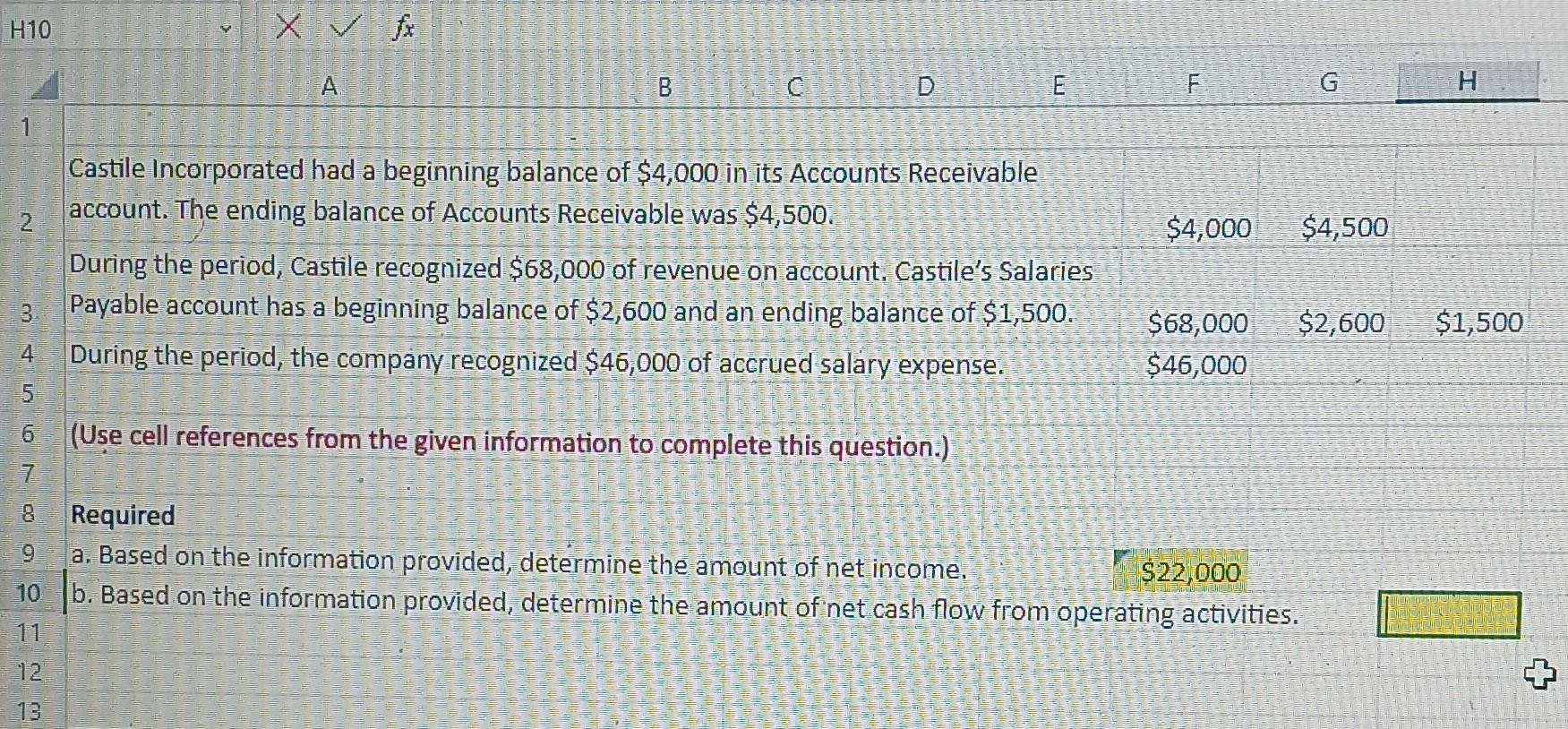 Solved Castile Incorporated had a beginning balance of | Chegg.com