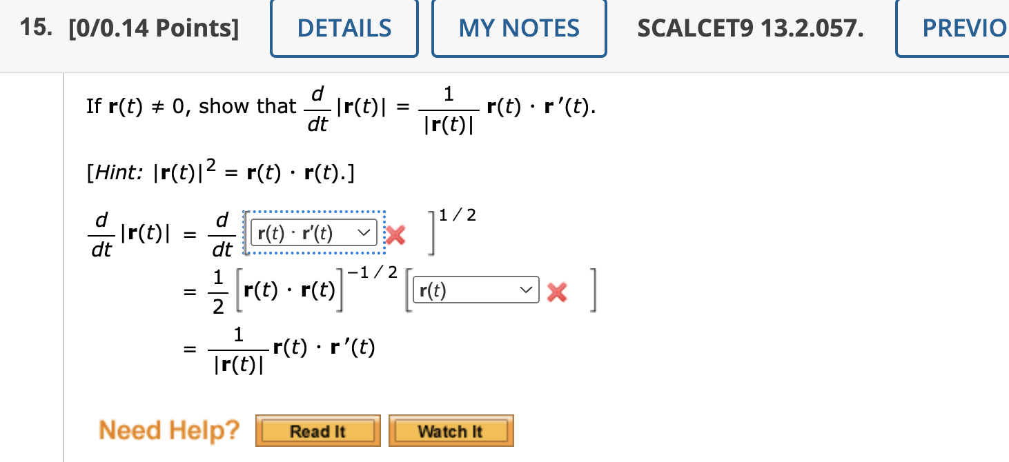 Solved If r(t)≠0, ﻿show that | Chegg.com