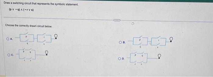 [Solved]: Draw a switching circuit that represents the symb