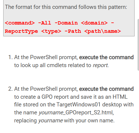 Solved The format for this command follows this pattern: | Chegg.com