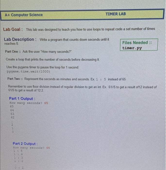Solved Hello can I have help solving this lab in Pygame? | Chegg.com