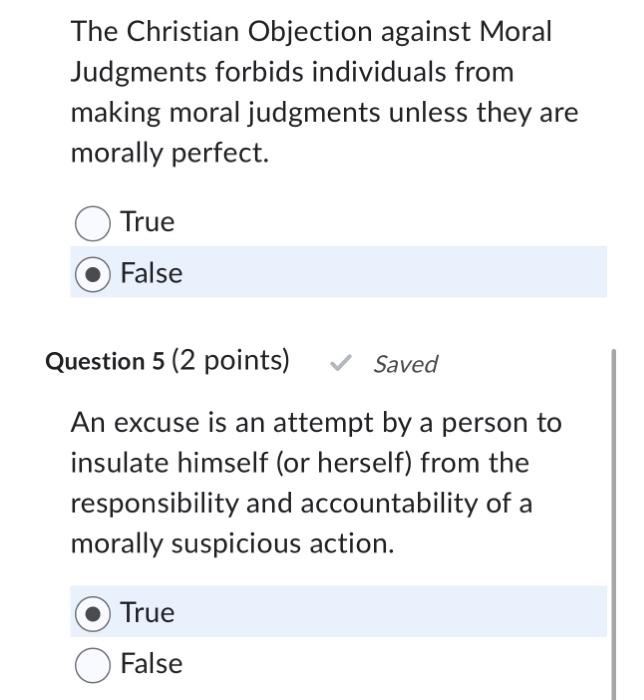The Christian Objection against Moral Judgments | Chegg.com