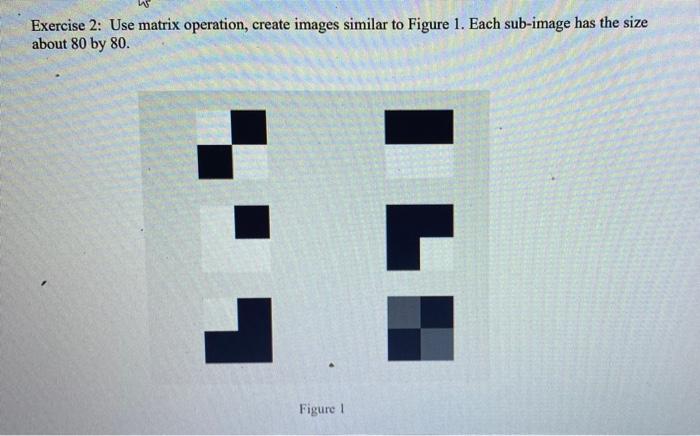 Solved Exercise 2: Use matrix operation, create images | Chegg.com